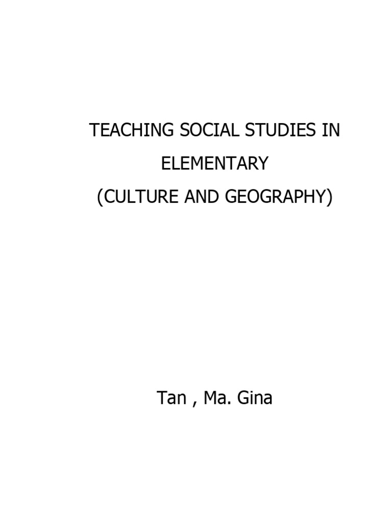 Teaching Social Studies: Culture & Geography | PDF | Learning | Information