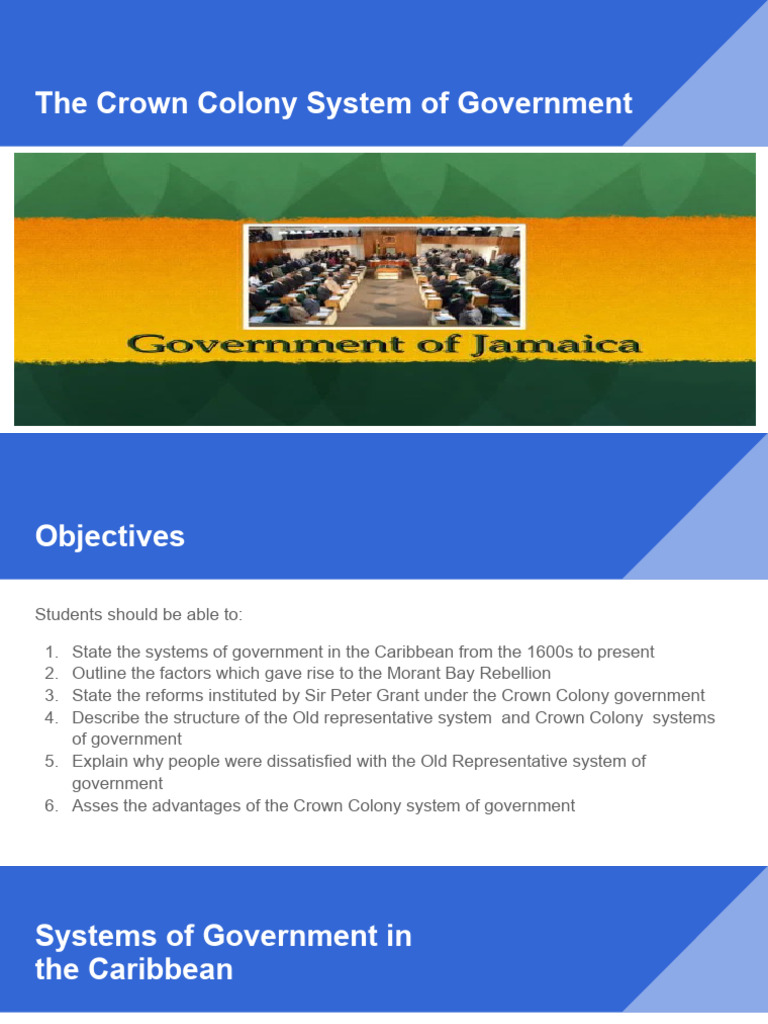 Crown Colony Government in the Caribbean | PDF | United States House Of ...