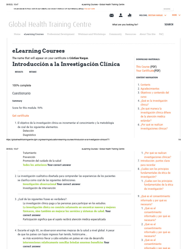 ELearning Courses - Global Health Training Centre | PDF | Ensayo ...