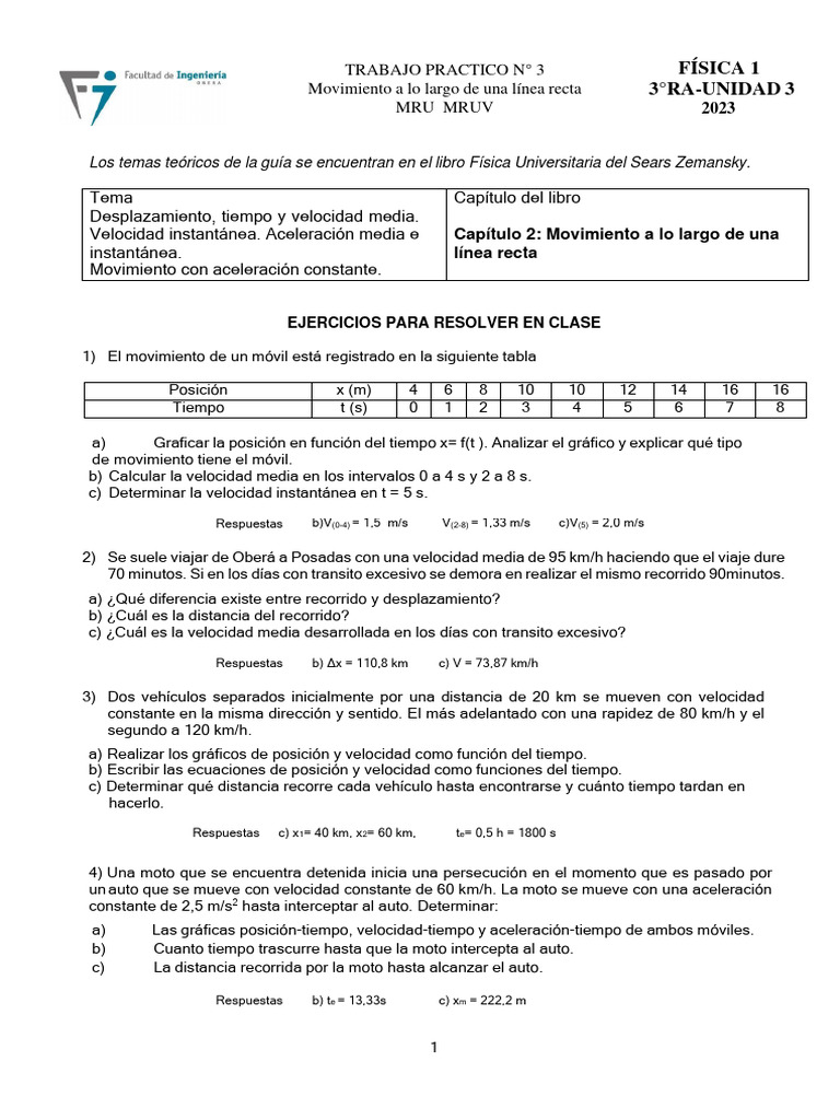 Gtp N°3 2023 Pdf Velocidad Aceleración