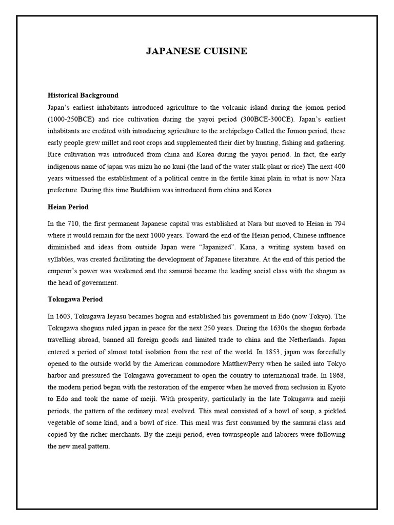 Japanese Cuisine - 2020 | PDF | Japanese Cuisine | Staple Foods