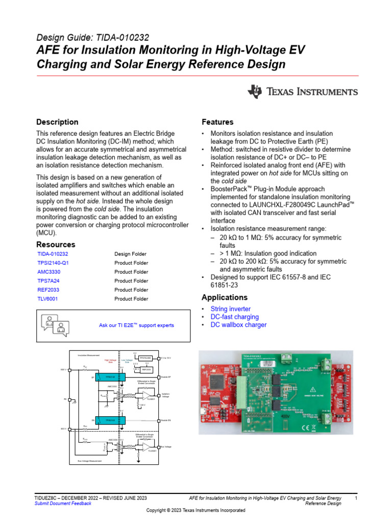 TI Insulation Monitor | PDF | Direct Current | High Voltage