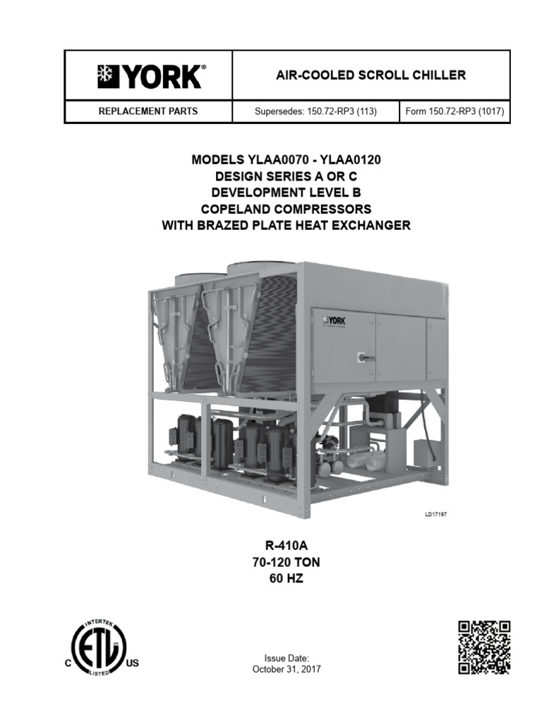 York YLAA Chiller Parts & Safety Guide | PDF | Manufactured Goods ...