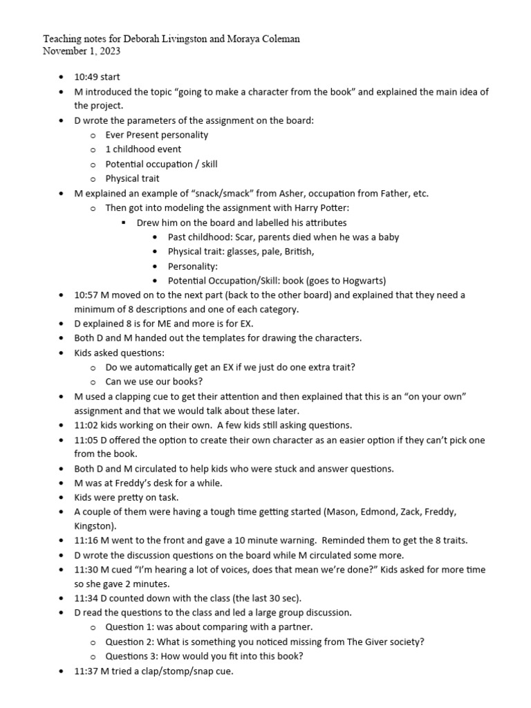 Teaching Notes Nov 1 | PDF Teaching Notes Nov 1 | PDF