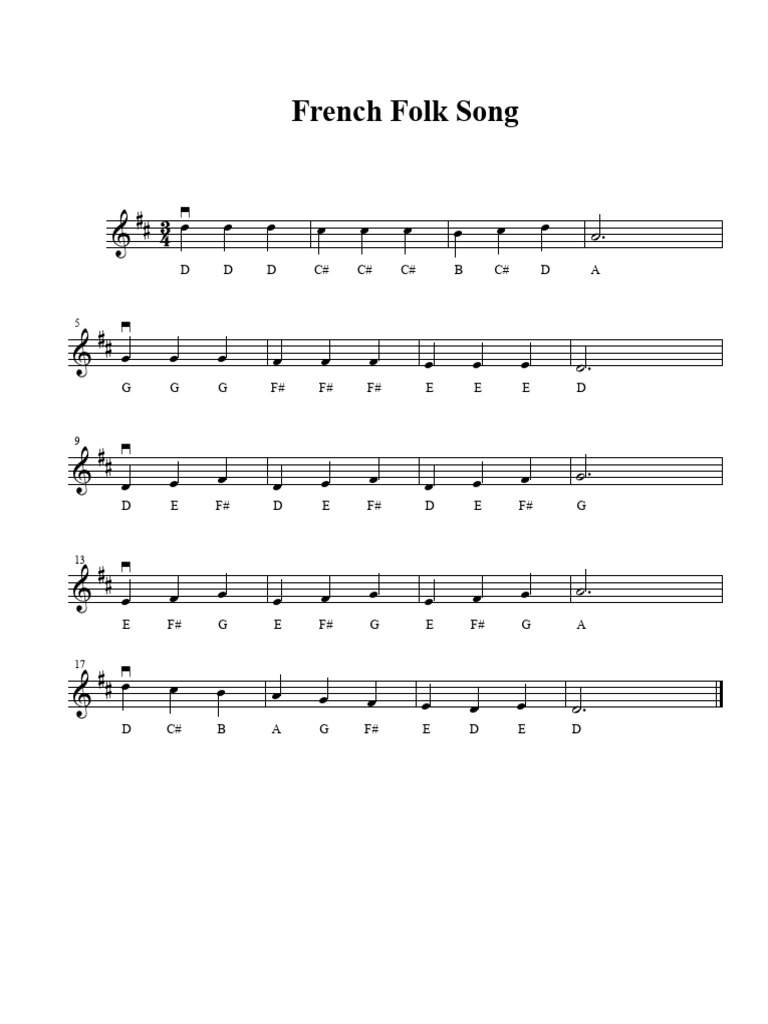 French Folk Song VIOLIN | PDF