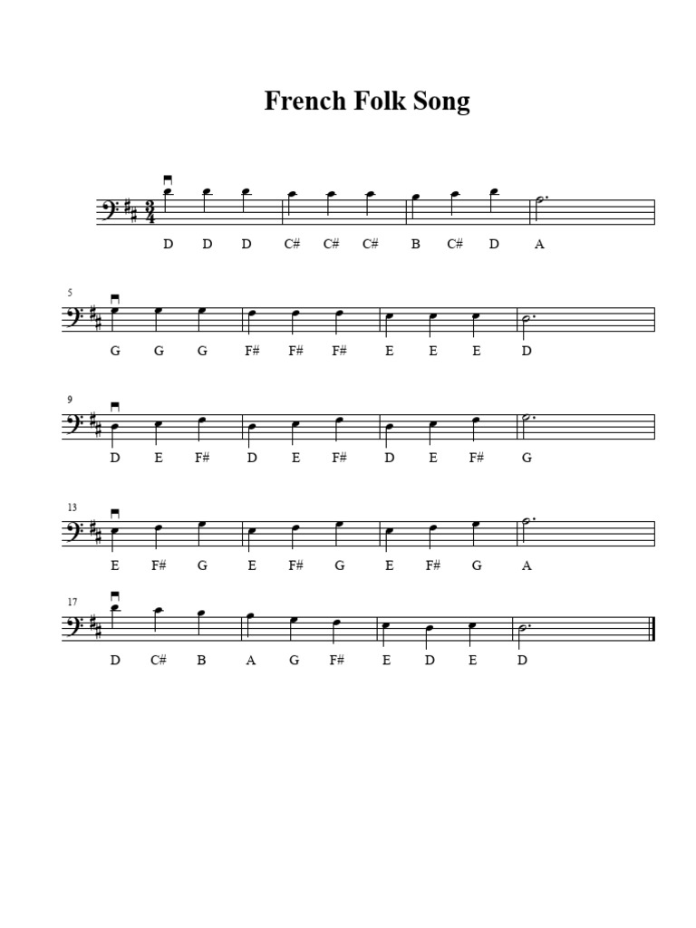 French Folk Song CELLO' | PDF