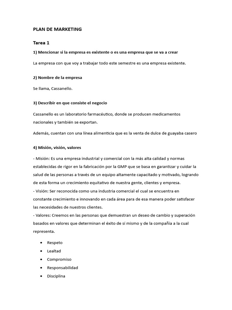 Tarea 1, 2, 3, 4, 5, 6, 7, 8, 9 y 10 - Ana Riveros | PDF | Marketing | Industria farmacéutica