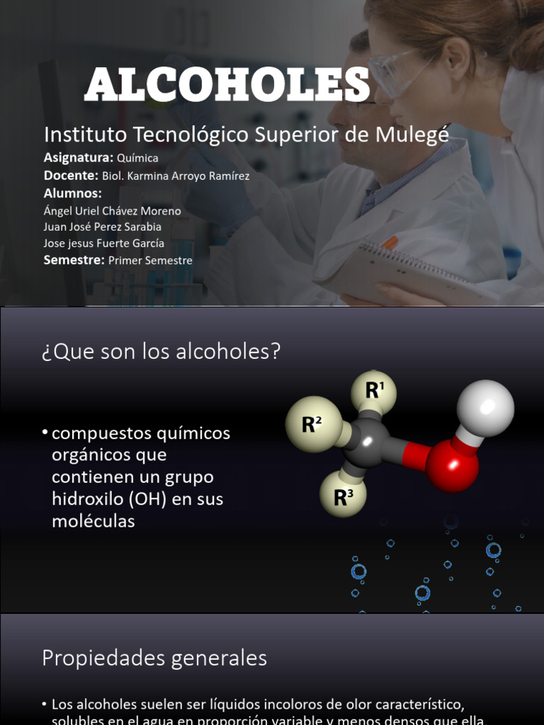 Alcoholes | PDF | Etanol | Metanol