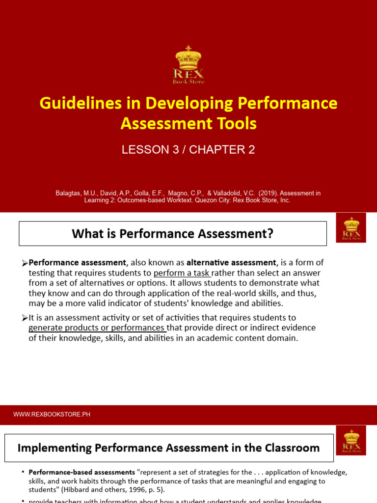 Performance Assessment Guidelines | PDF | Rubric (Academic) | Cognition