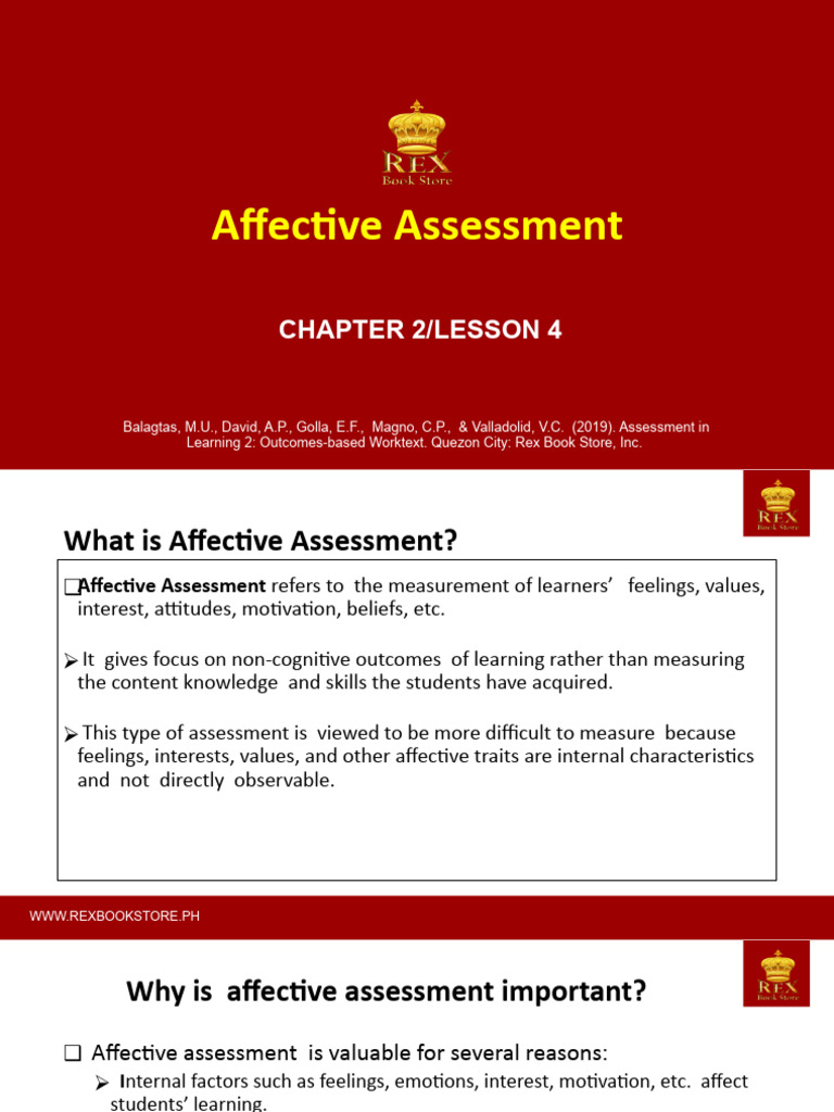 ASSESSMENT - Chap 2 .Lesson 4.affective Assessment 1 | PDF | Attitude ...