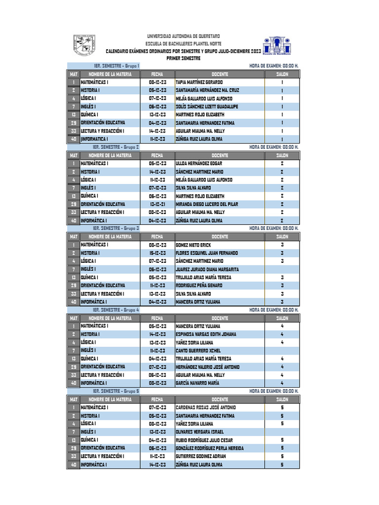 Examenes Ordinarios 2023-2 | PDF Examenes Ordinarios 2023-2 | PDF