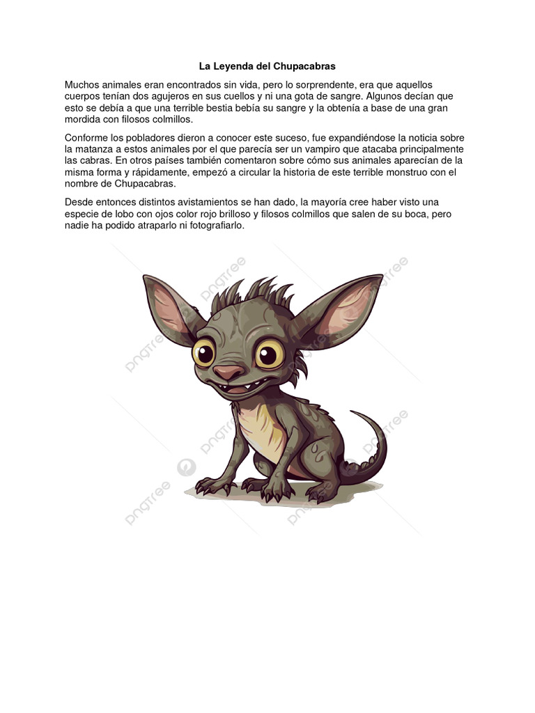 La Leyenda Del Chupacabras | PDF La Leyenda Del Chupacabras | PDF