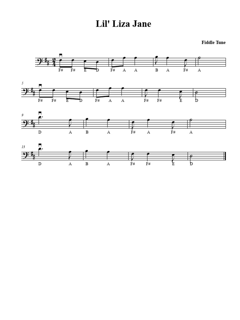 Lil Liza Jane CELLO | PDF