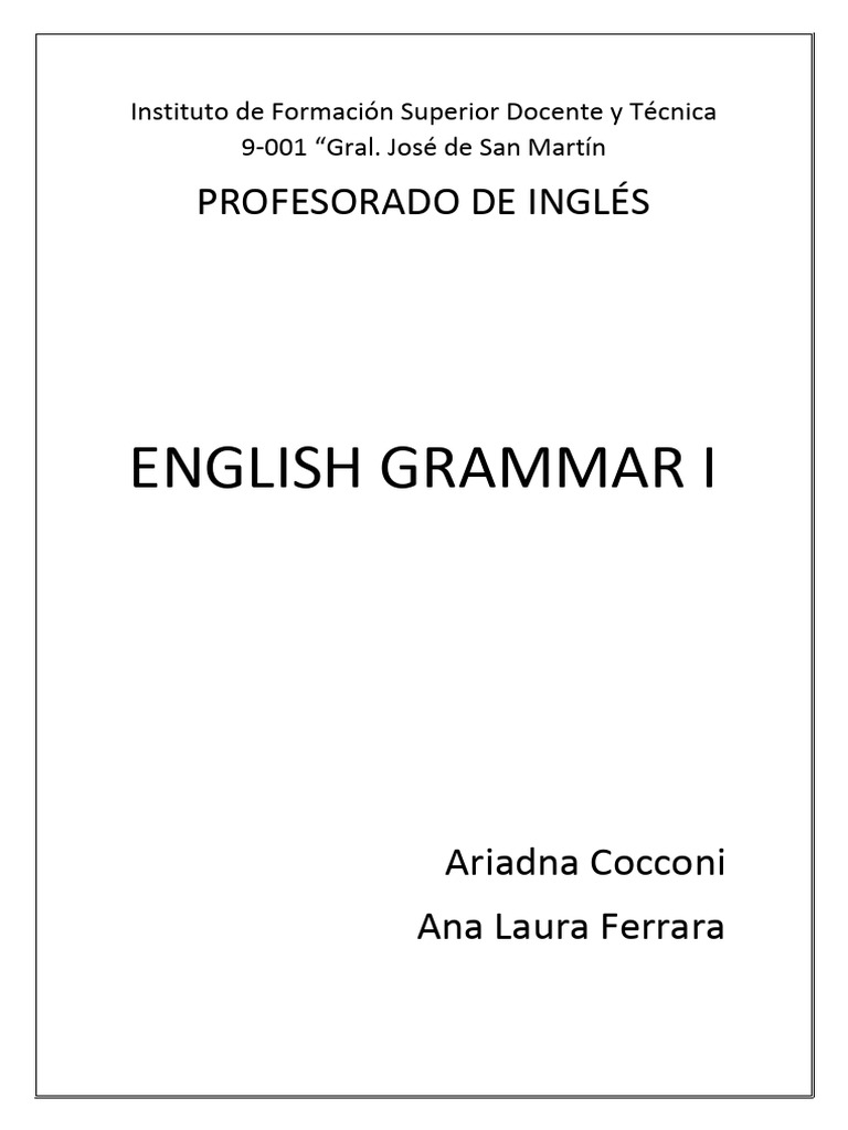 Grammar Booklet Part 1 | PDF