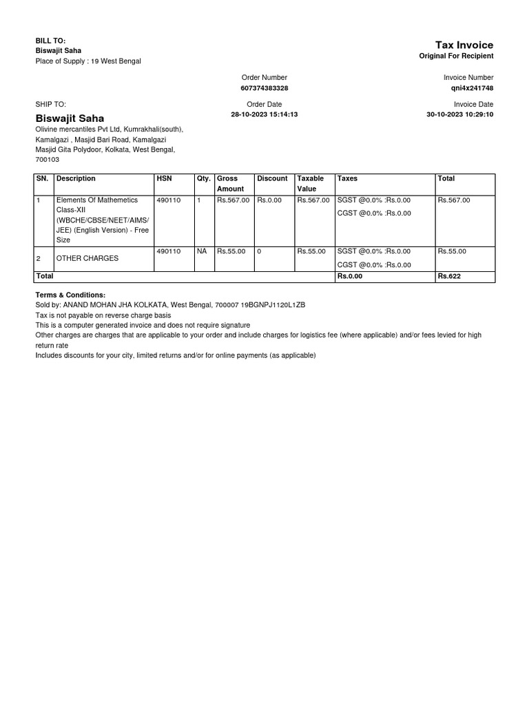 Downloading Invoice Ms Invoice 607374383328 1 | PDF | Economies ...