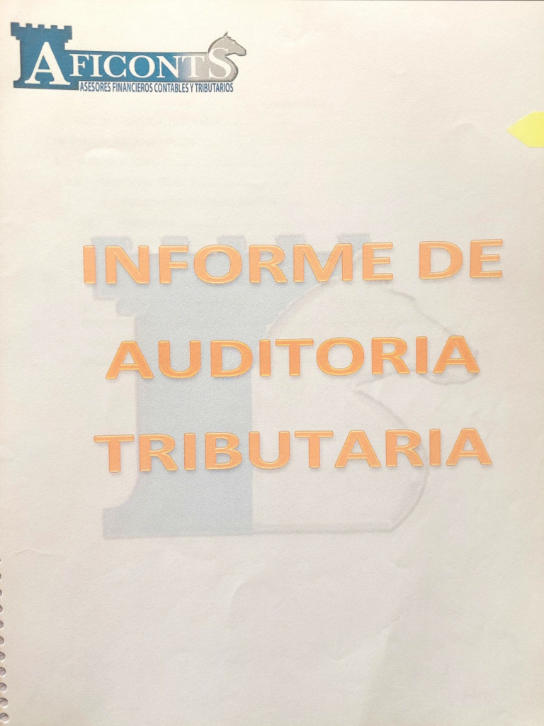 Informe de Auditoria Tributaria 07-Nov-2023 08-18-26 | PDF