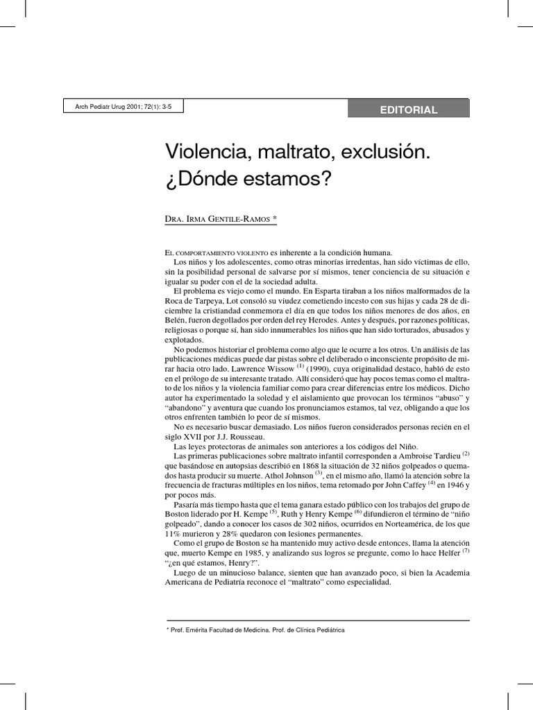 Violencia, Maltratom, Exclusion | PDF | Abuso infantil | Violencia