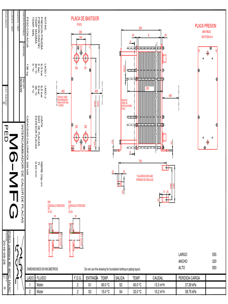 Intercambiador de Calor de Placas 300 kW | PDF | Cantidades fisicas ...