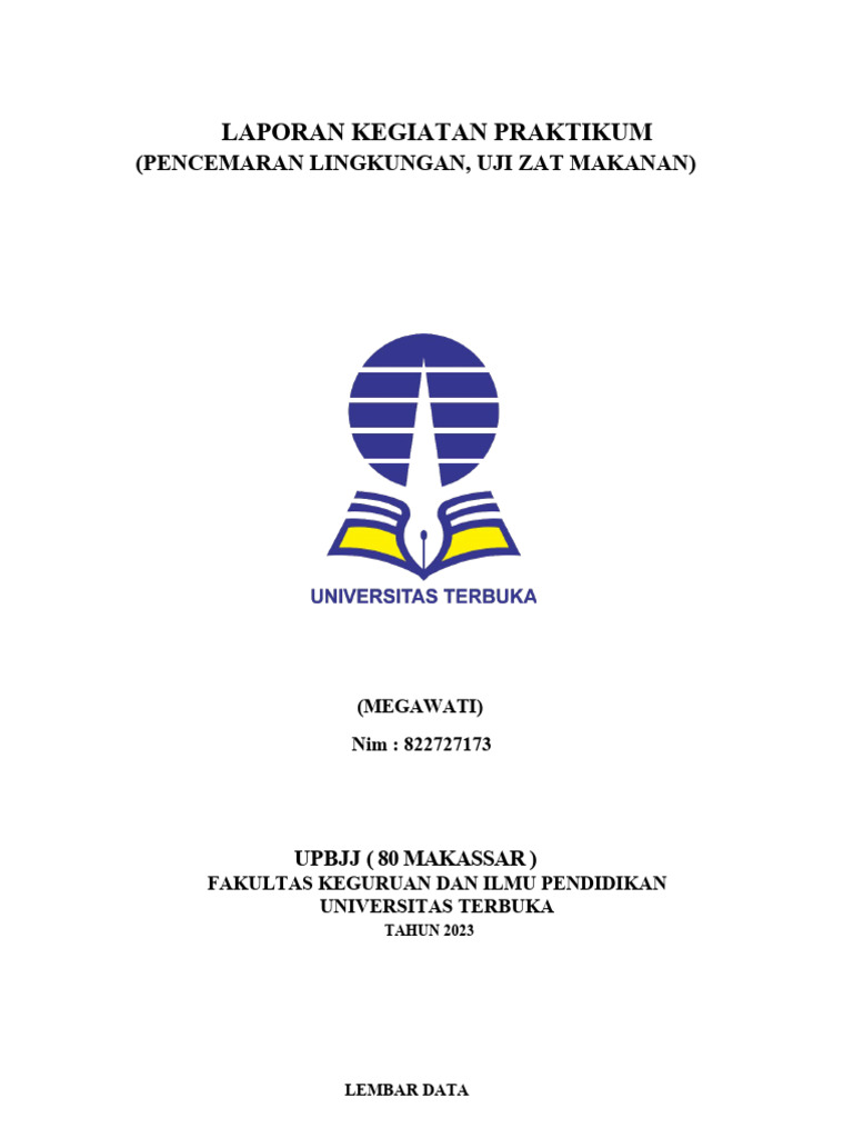 Laporan Kegiatan Praktikum Mega Pencemaran Lingkungan | PDF