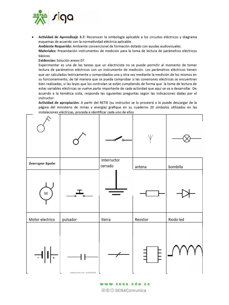 Símbolos y Medidas en Circuitos Eléctricos | PDF | Corriente eléctrica ...