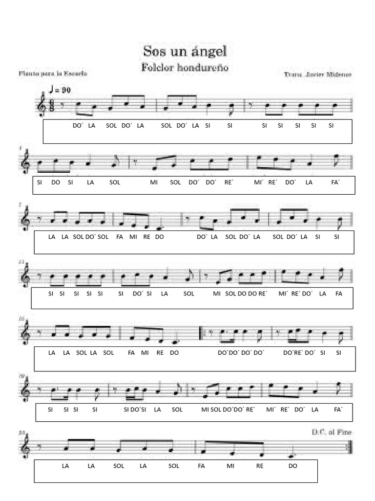 SOS UN ÁNGEL PARTITURA | PDF