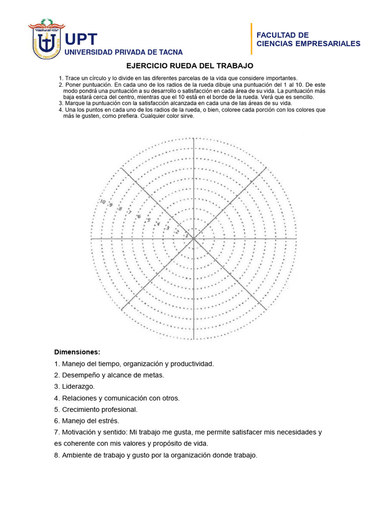 Ejercicio Rueda Del Trabajo | PDF