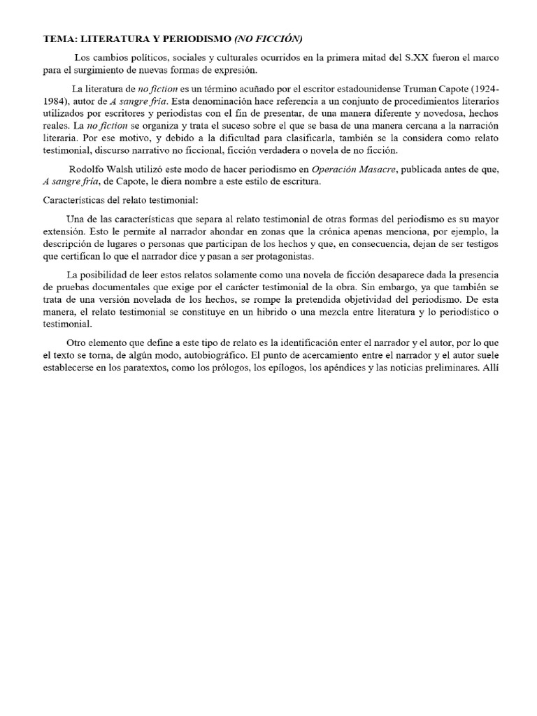 Literatura de No-Ficción | PDF