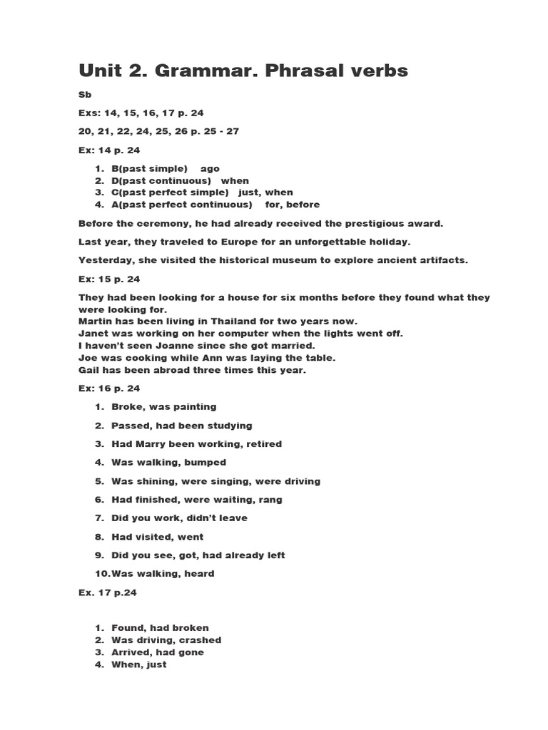 Phrasal Verbs and Their Usage | PDF