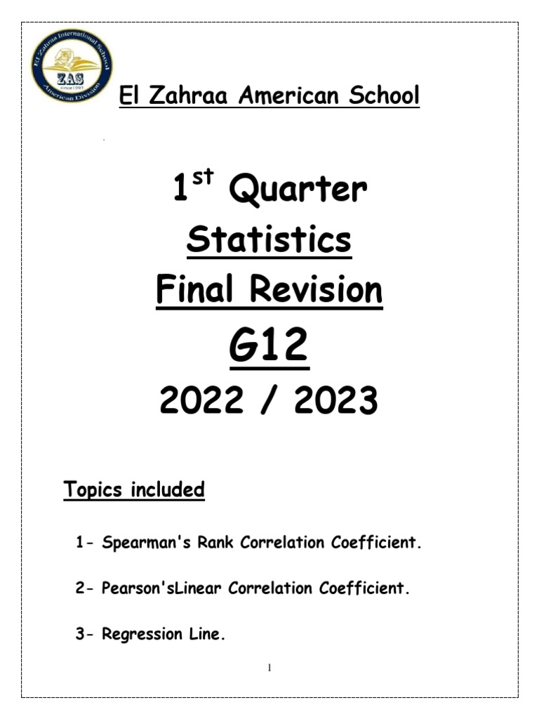 Statistics Revision Answers Q1 | PDF | Statistical Theory | Scientific Method