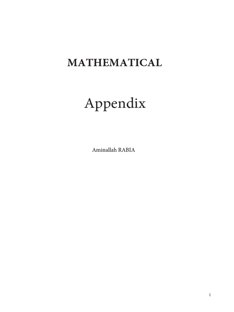 Mathematical Appendix | PDF | Differential Calculus | Mathematical Physics