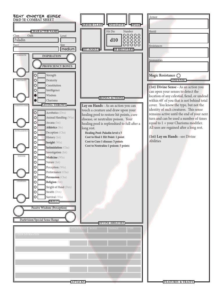 929545-Paladin Character Sheet | PDF | Role Playing Games | Dungeons & Dragons