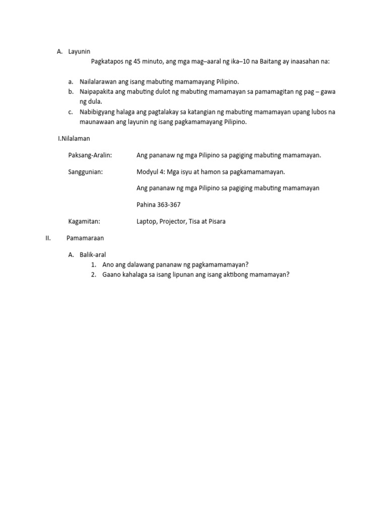 Mabuting Mamamayan | PDF