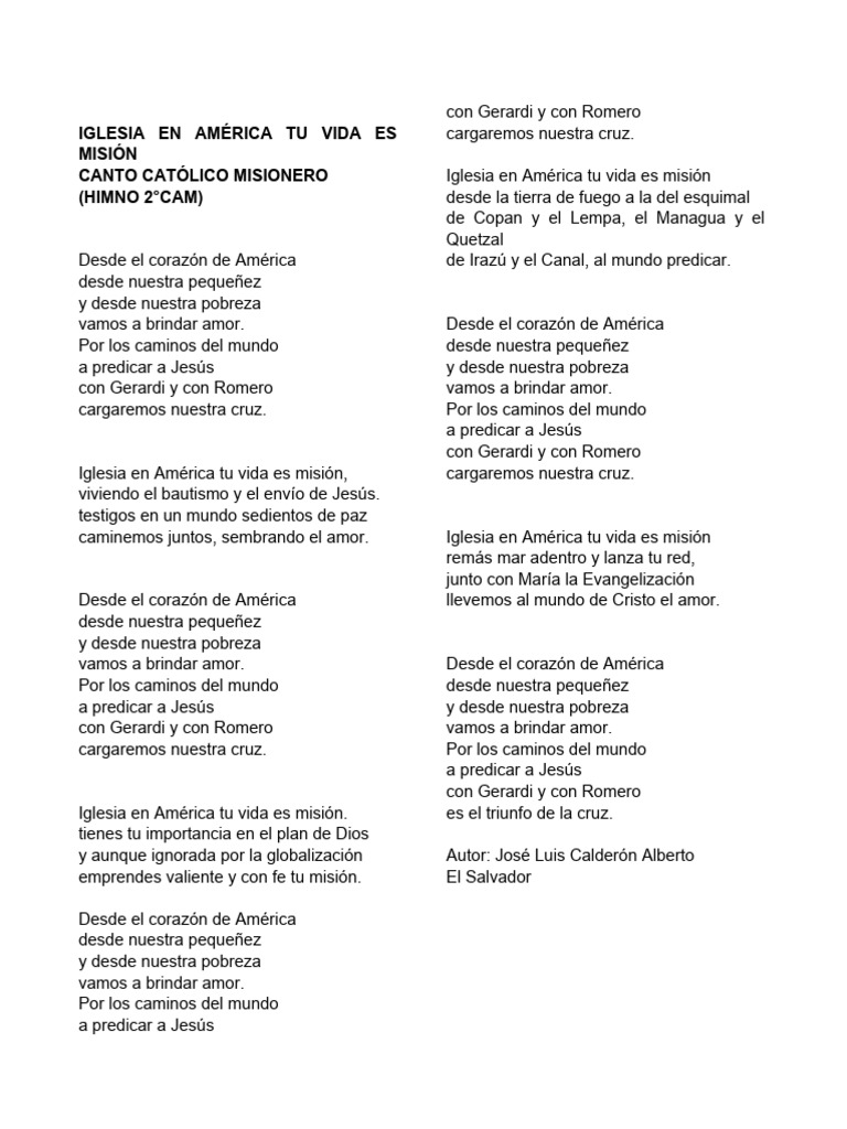 CANTOS MISIONES 2023-1 | PDF | Misionero | Iglesia Católica