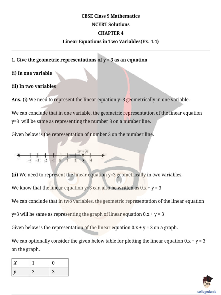 CBSE Class 9 Math: Linear Equations Explained | PDF | Teaching Methods & Materials
