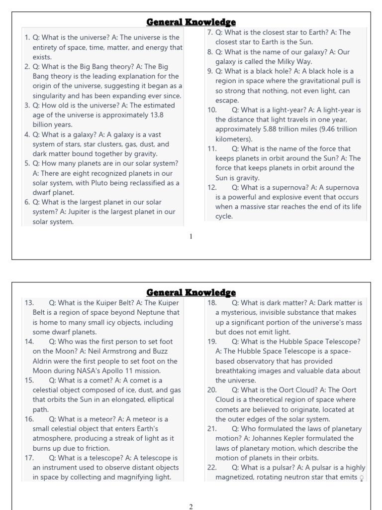 General Knowledge Notes 2023-24 | PDF | Science & Mathematics
