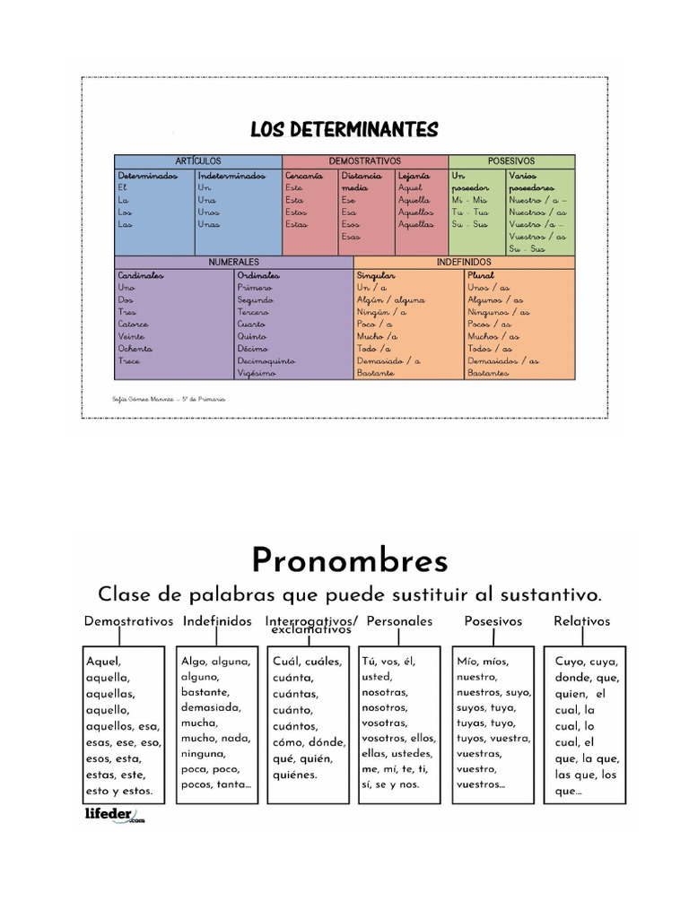Determinante y Pronombres | PDF