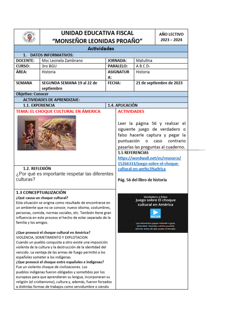 Juego Choque de Culturas | PDF