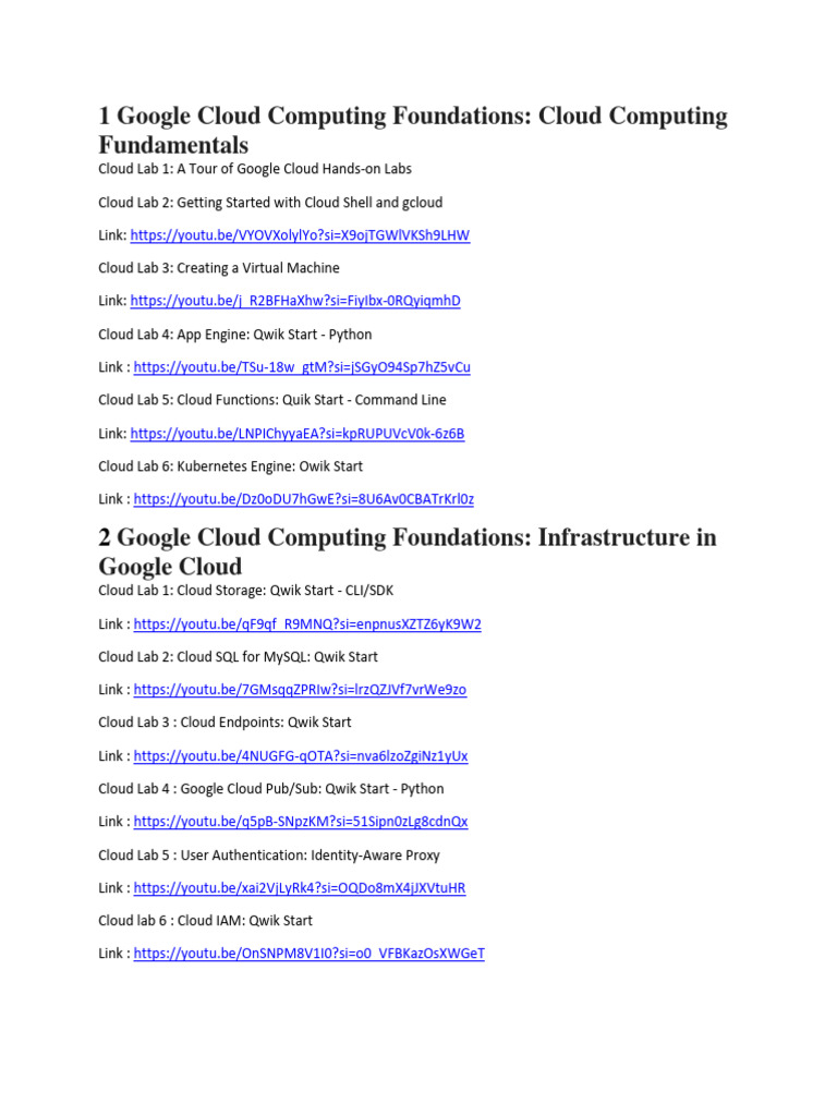 Google Cloud Computing Foundations Module 1 and 2 | PDF