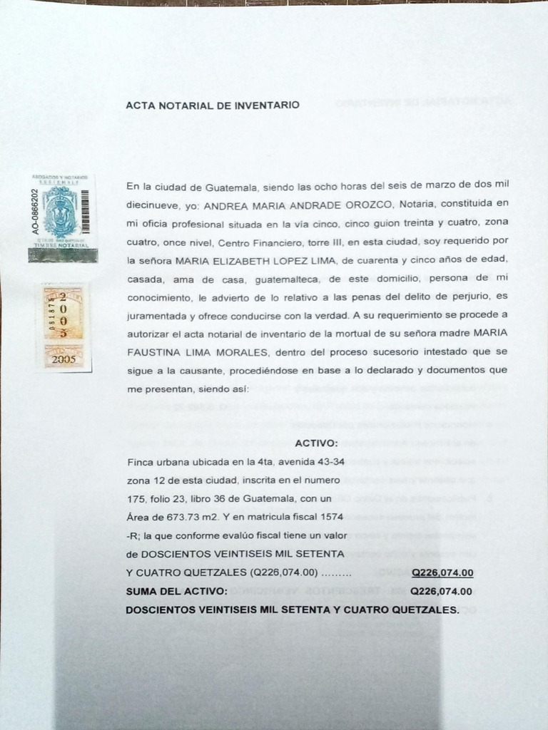 Actas Notariales | PDF