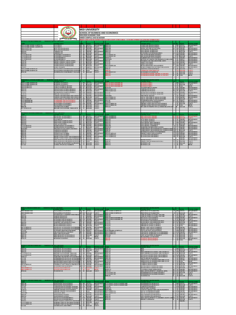 Sbe Annex Campus-Draft One-Examination Timetable-Dec 2023 | PDF | Economies | Business