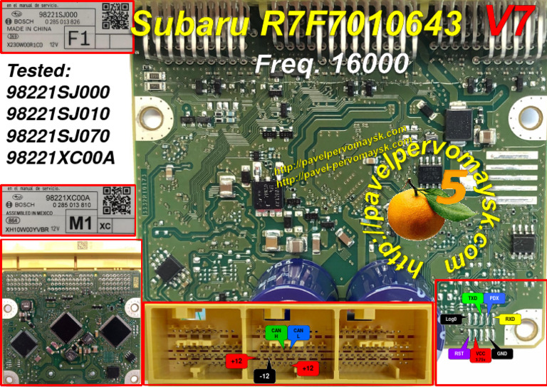 Subaru R7F7010643 Pinout Guide | PDF | Science & Mathematics | Computers