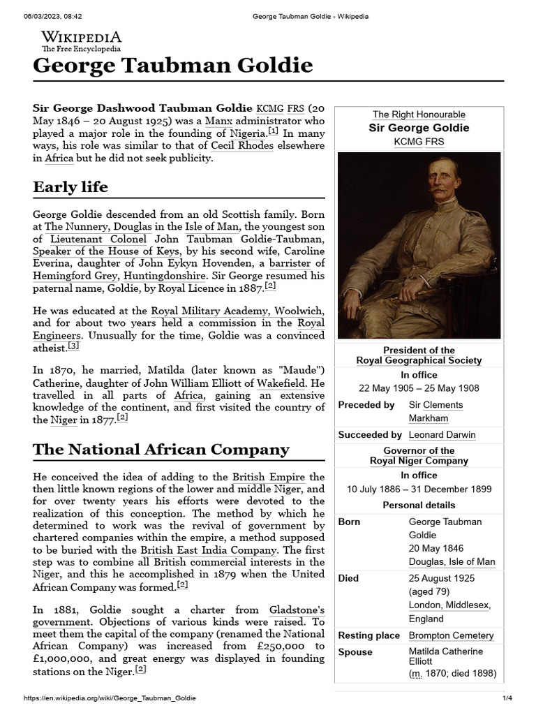 George Goldie: Founder of Nigeria | PDF | Travel