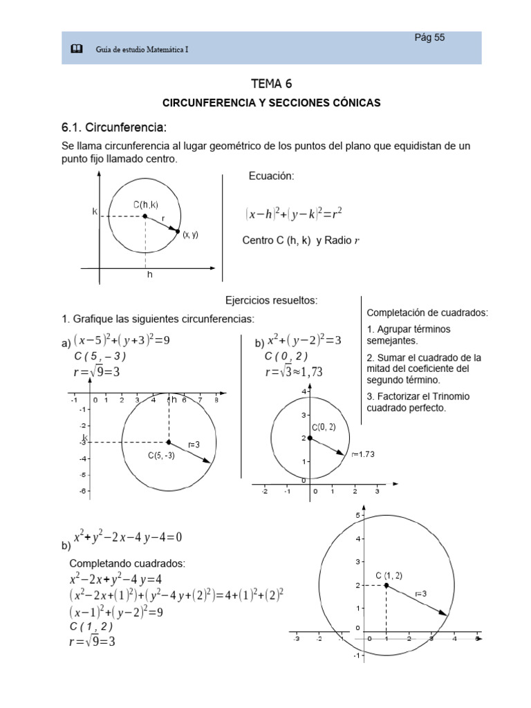 Tema 6 Circunferencia y Secciones Conicas | PDF | Elipse | Geometría analítica