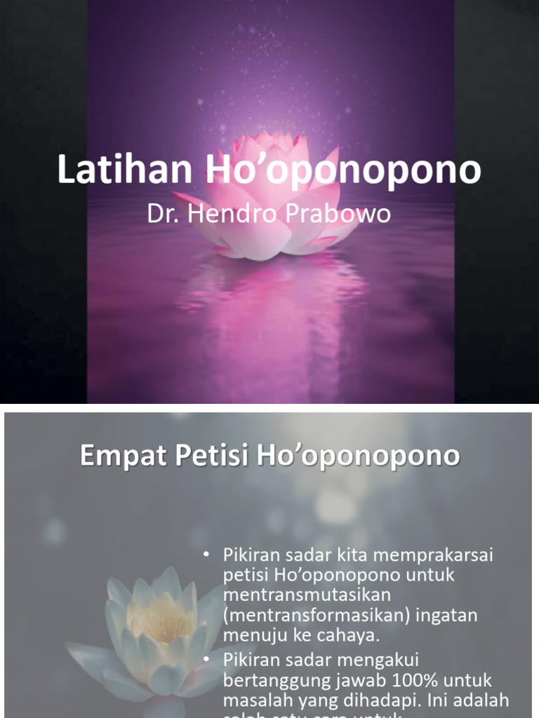 Latihan Ho'oponopono | PDF