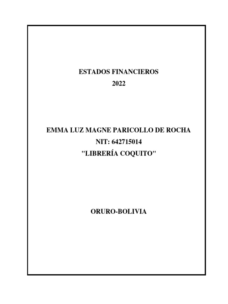 Eeff 2022 LC | PDF | Contabilidad | Estado financiero