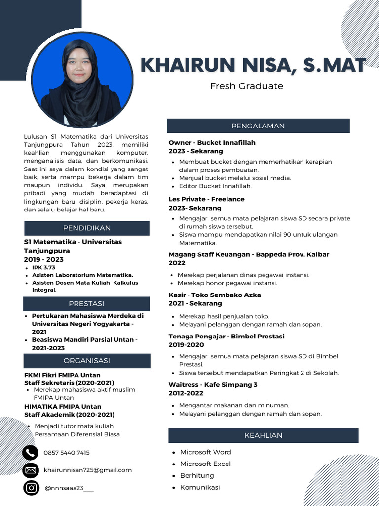 CV Khairun Nisa | PDF