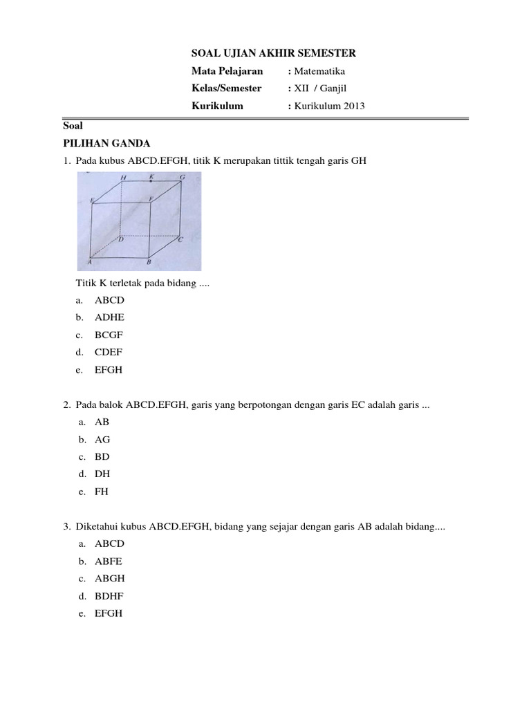 Soal Uas Ganjil 2023-2024 - Matematika Kelas Xii | PDF | Metode & Bahan Ajar