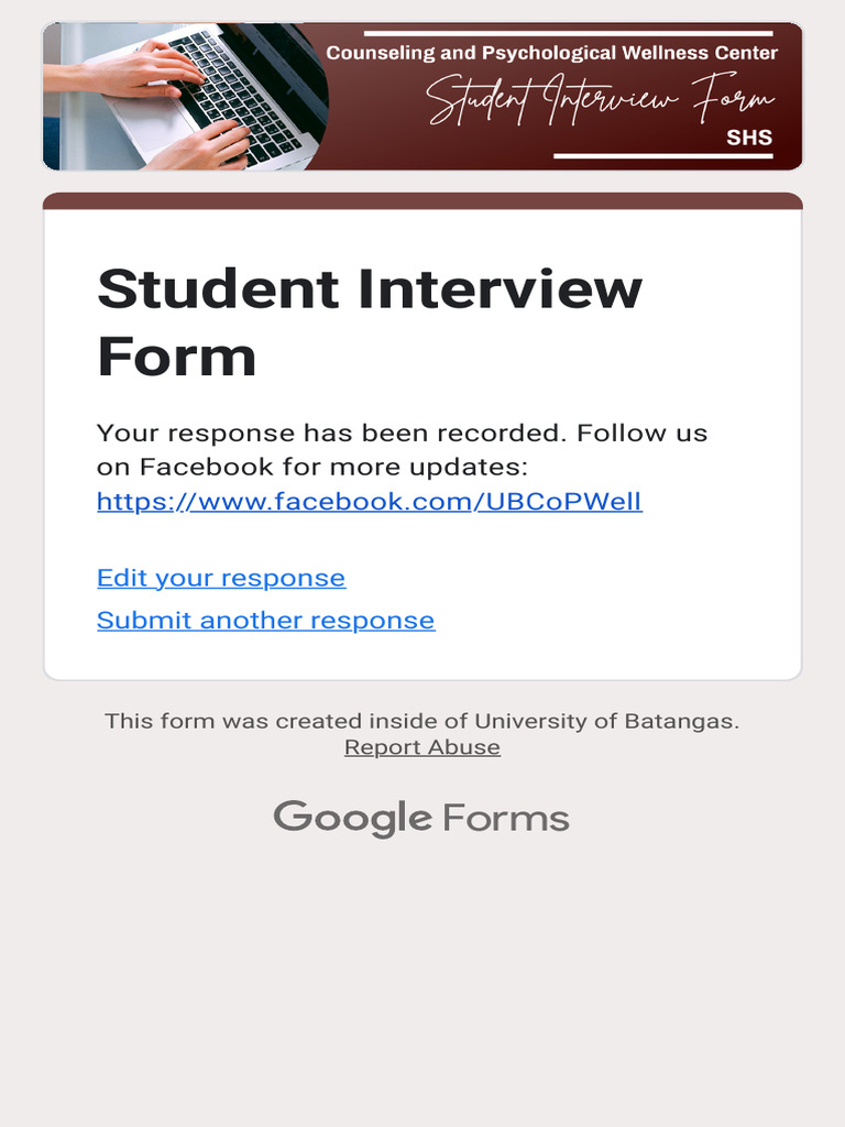 Student Interview Form | PDF