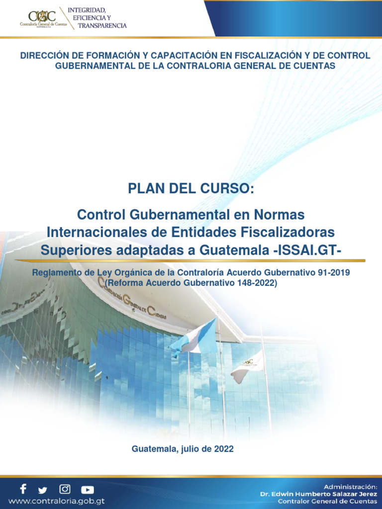 Plan de Curso Control Gubernamental en Normas ISSAI - GT Autorizado | PDF | Auditoría | Gobierno