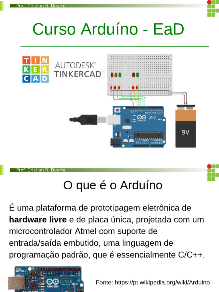 Curso Online de Arduino - Introdução | PDF | Arduino | Armazenamento de ...